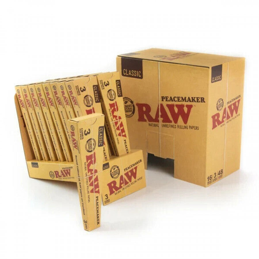 RAW Classic Peacemaker Cones - 16CT Display - 3 Cones per pack ...